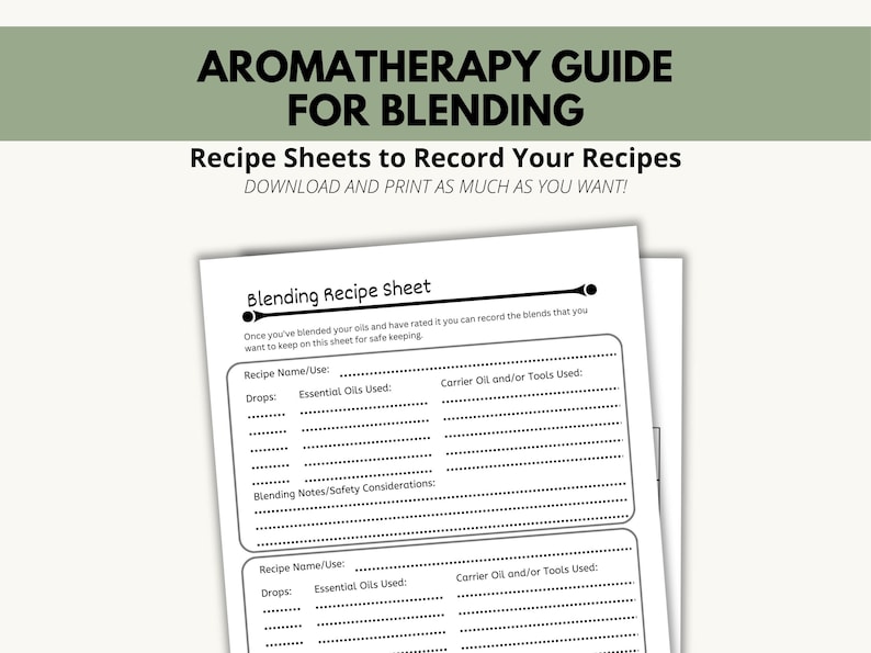 Essential Oil Blending Guide: Worksheets & Blending Factors (digital ...