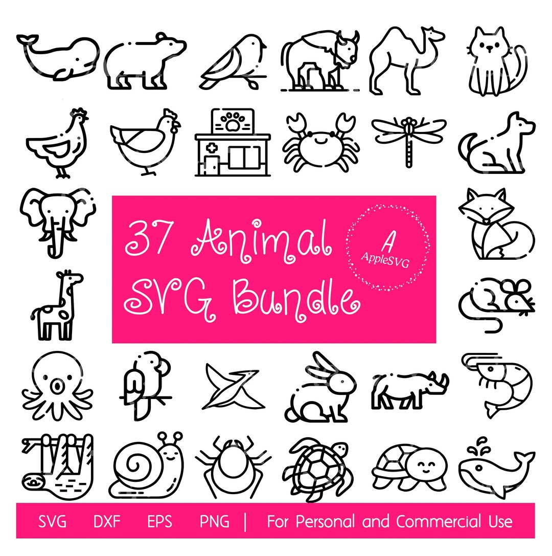 37 Animal SVG Bundle SVG - Etsy