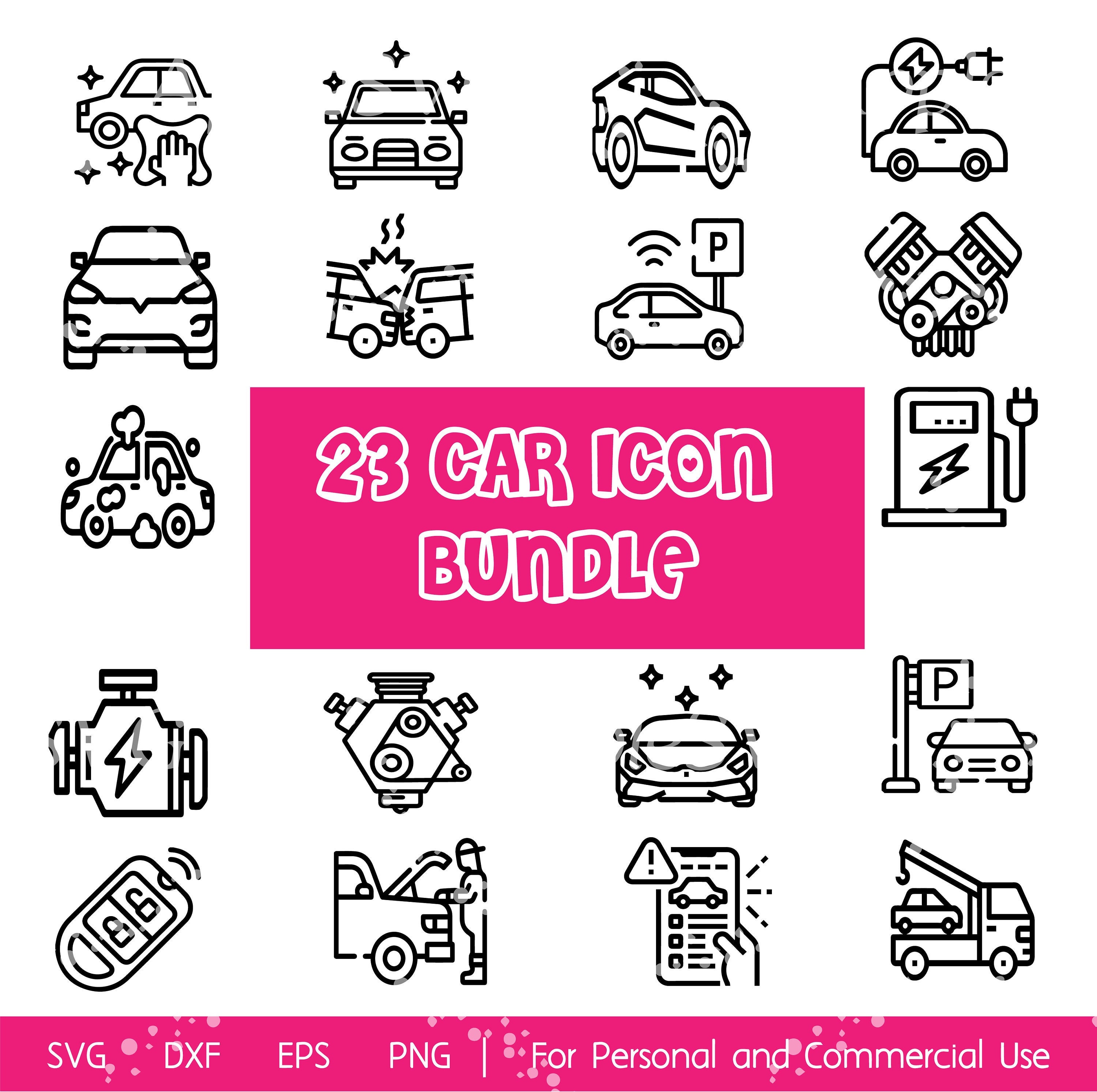 Car Icon SVG Bundle SVG - Etsy