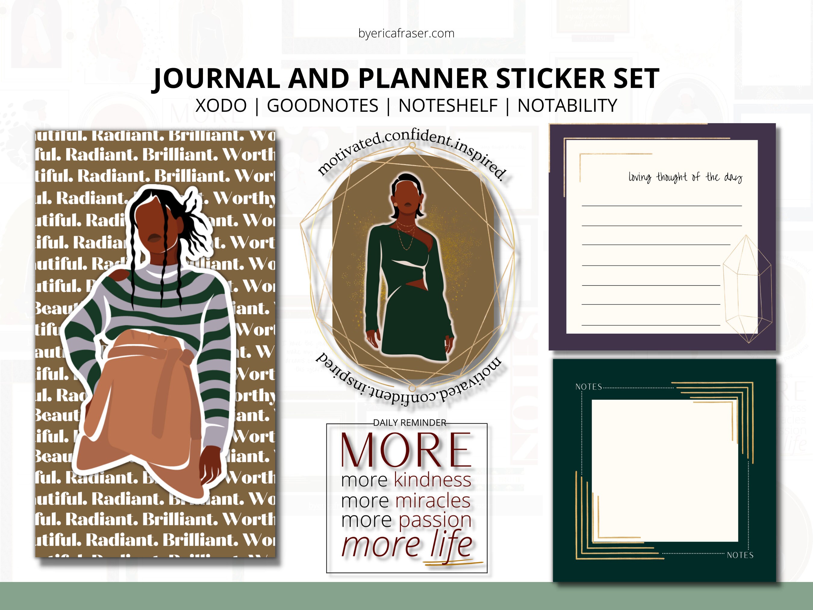 Black Girl Digital Stickers, Planner Stickers, Black Girl Stickers ...