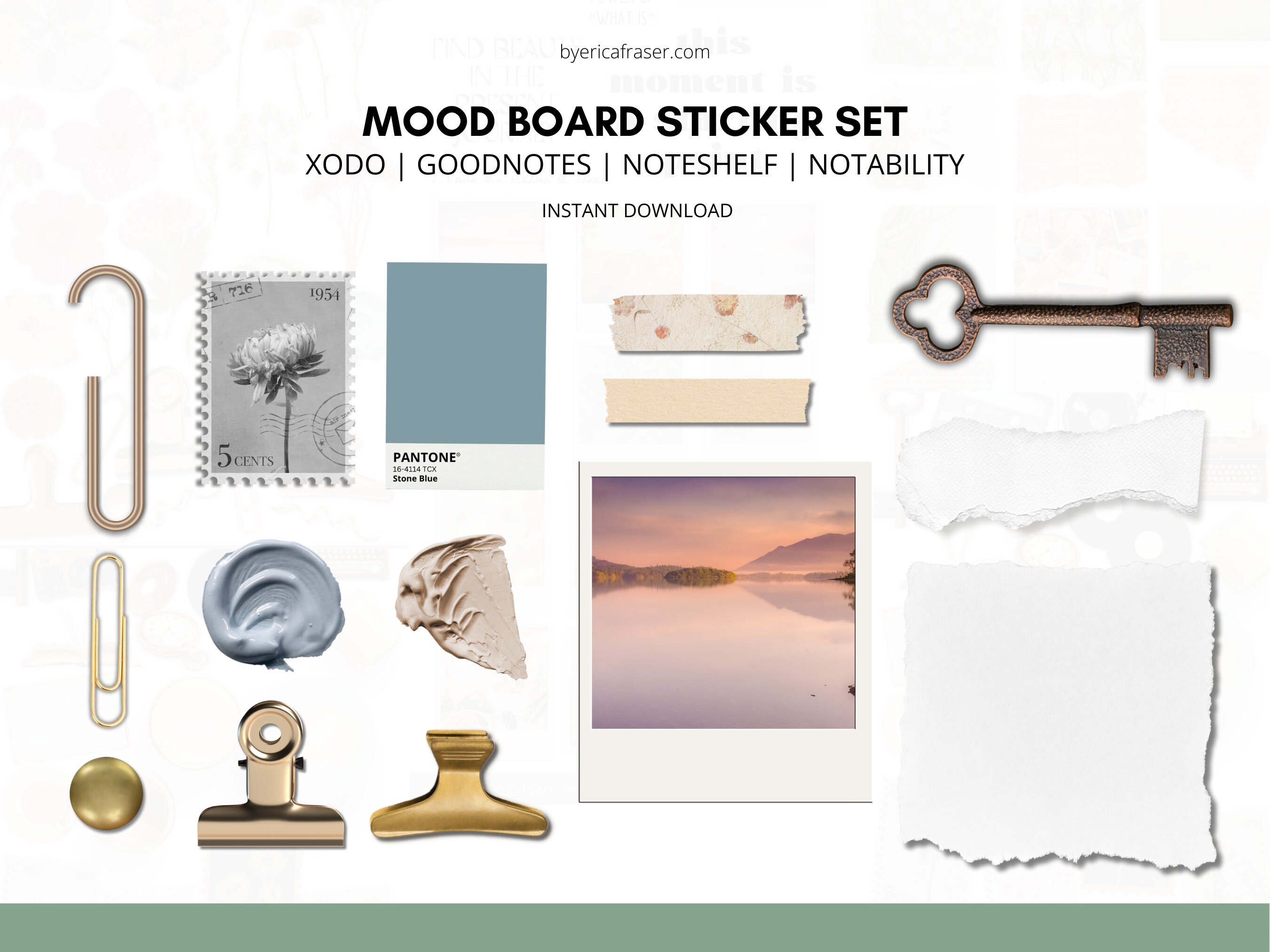 Digital Mood Board Stickers Vision Board Digital Stickers Pink Digital ...