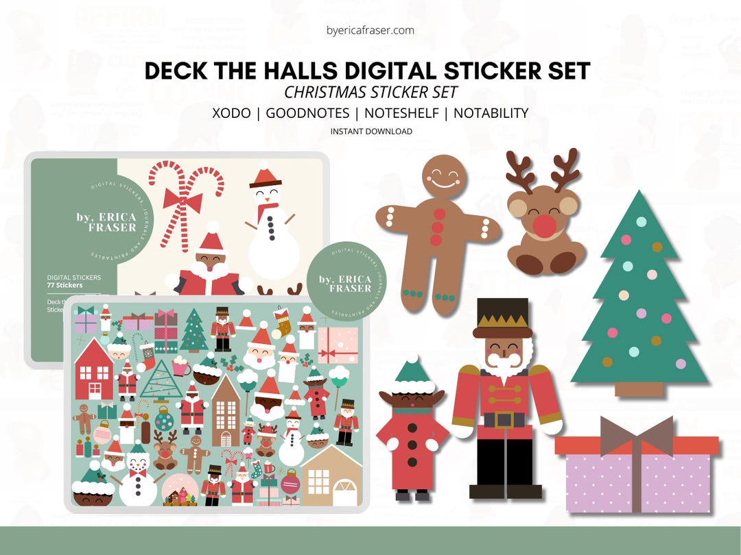 Christmas Sticker Set | Holiday Sticker Set | Christmas Themed Sticker ...