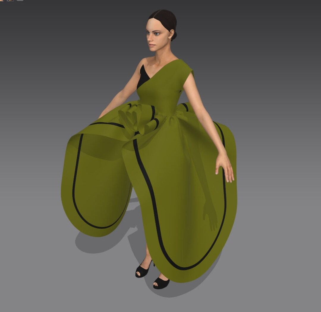 3d Boho Chic Costume Dress / CLO3D/ Marvelous Designer/ Digital Fashion ...