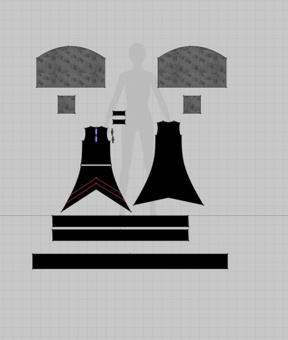 3d Black Dress With Ruffles and Puffed Sleeves / Clo3d / Marvellous ...