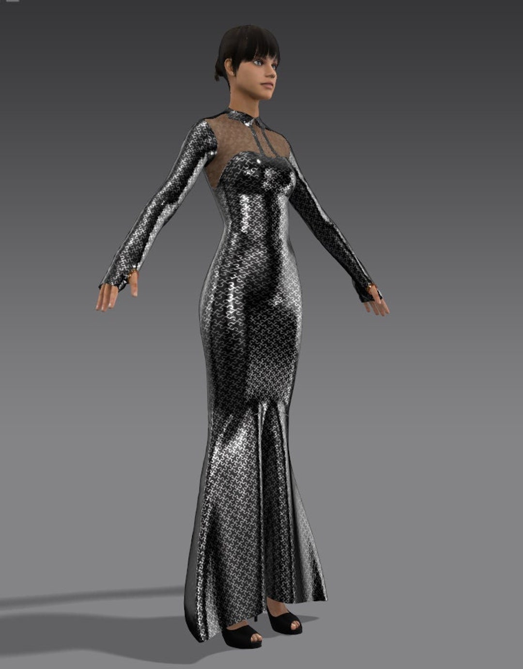 3d Evening Gown / 3d Boho Chic Outfit / CLO3D/ Marvelous Designer - Etsy