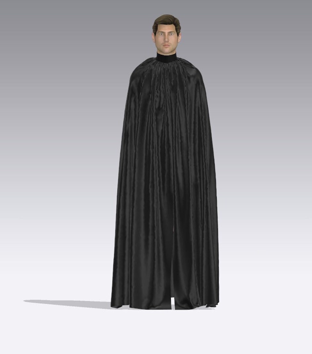 3D Silk Cape / CLO3D / Marvellous Designer/ 3d Black Silk Cape/ 3d ...