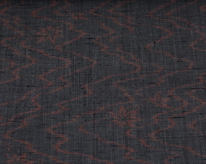 RYUSUI TSUMUGI Japanese Wool Fabric Momiji Stream Black Red Abstract ...