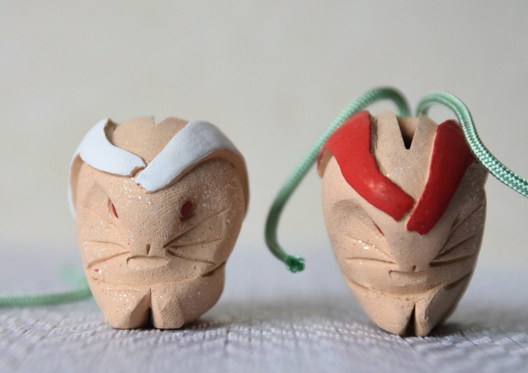 USAGI Japanese Dorei Bell Suzu Yatsuomote Yaki Ware Rabbit Bunny ...