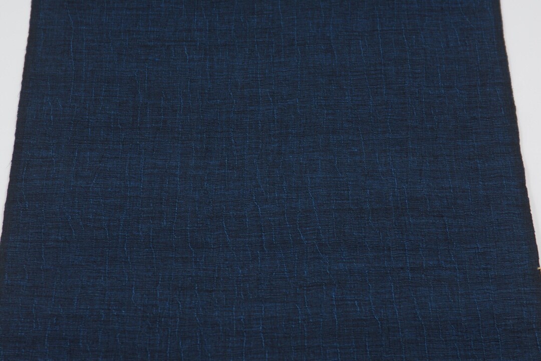 CHIJIMI Japanese Fabric Cotton Hemp AIZOME Textured Bumpy Crepe Indigo ...