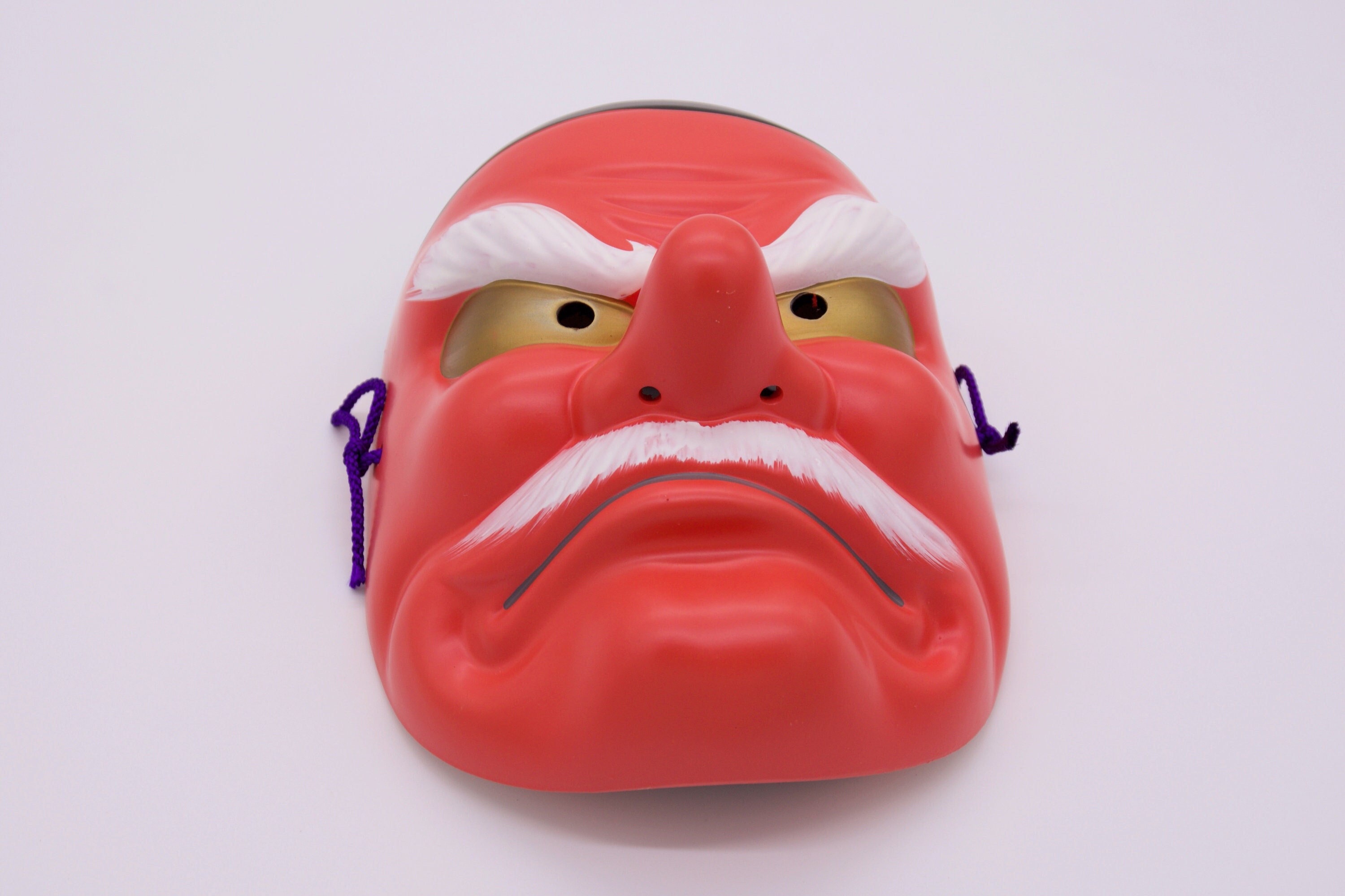 TENGU Japanese Mask Omen Yokai Kami God Demon Noh Red Gold Sculpture ...