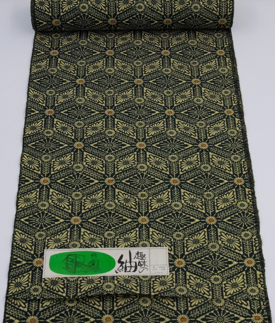 TSUMUGI Japanese Fabric Wool UROKO Scale Hishi Diamond Dark - Etsy