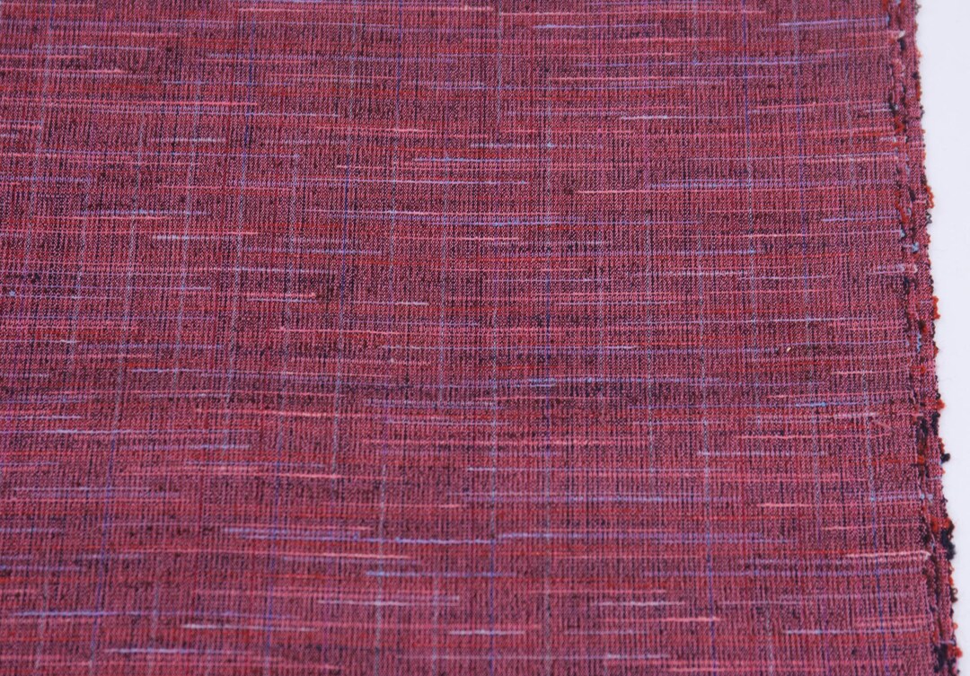 TSUMUGI Japanese Fabric Silk Wool Blend Shibui Dark Peach Pink Abstract ...