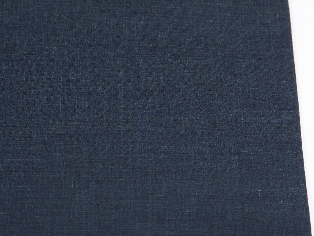 KENSHOU ORI Japanese Mens Hitoe Fabric Wool Hemp Blend Textured Rustic ...