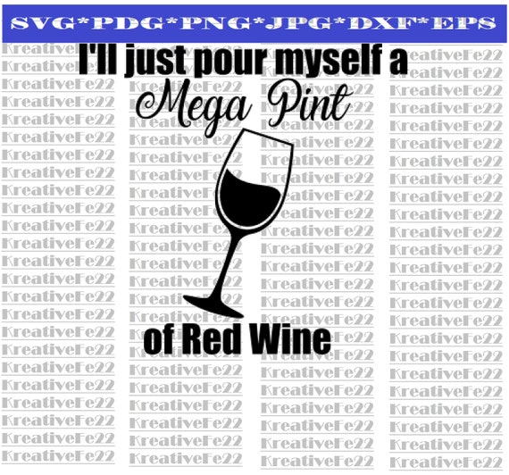 Mega Pint of Red Wine SVG - Etsy
