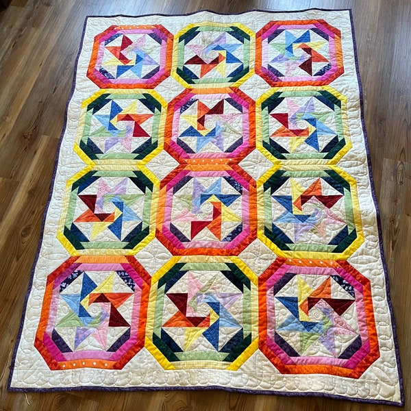 Rainbow Colors Quilt - Etsy