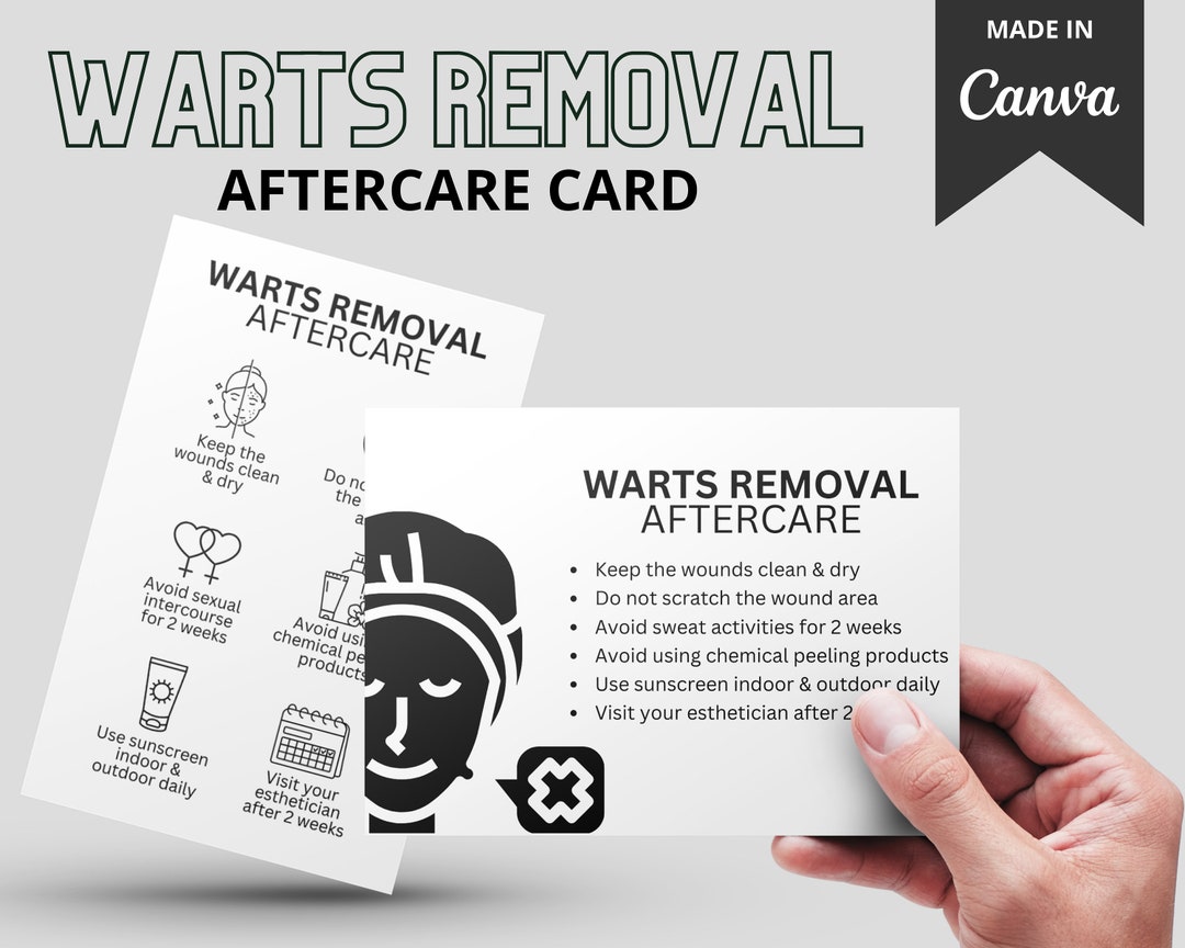 Skin-tag Warts Removal Aftercare Care Card Printable Template ...