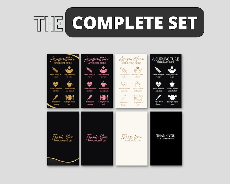 Acupuncture After Care Card Template, Minimalist Acupuncture Care ...