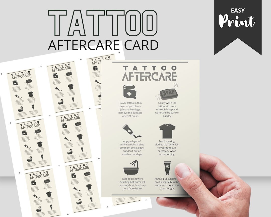 Tattoo Aftercare Card Template, PMU Aftercare, Editable Tattoo ...