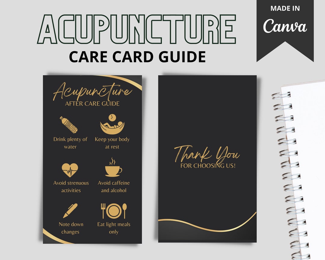 Acupuncture After Care Card Template, Minimalist Acupuncture Care Instructions, Needling Care ...