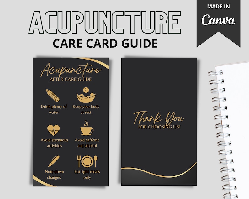Acupuncture After Care Card Template, Minimalist Acupuncture Care ...