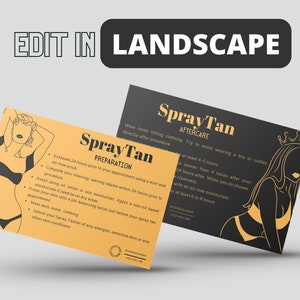 Spray Tan Aftercare Card | Tanning Care | Spray Tan Care | Editable ...