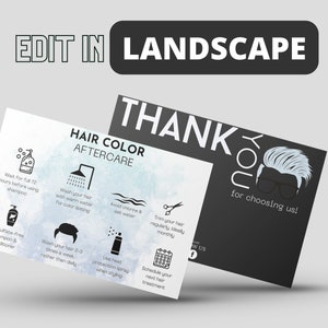 Editable Hair Color Aftercare Card Template | Salon Care Card | Hair ...