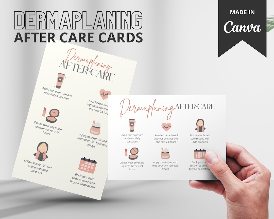 Editable Dermaplaning Aftercare Instructions Template | Care Care | Facial Treatment Post-care ...