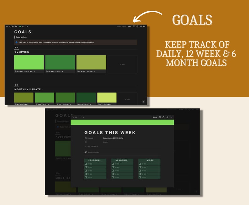 ADHD Life Planner Notion Template, Minimalist Theme Includes: Calendar ...