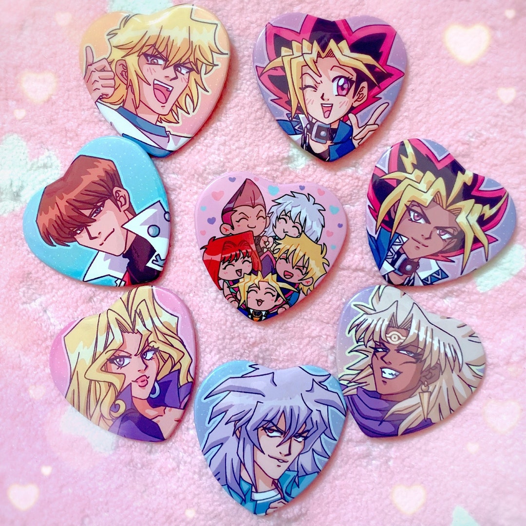 Yugi & Friends 2.2 Heart Buttons - Etsy