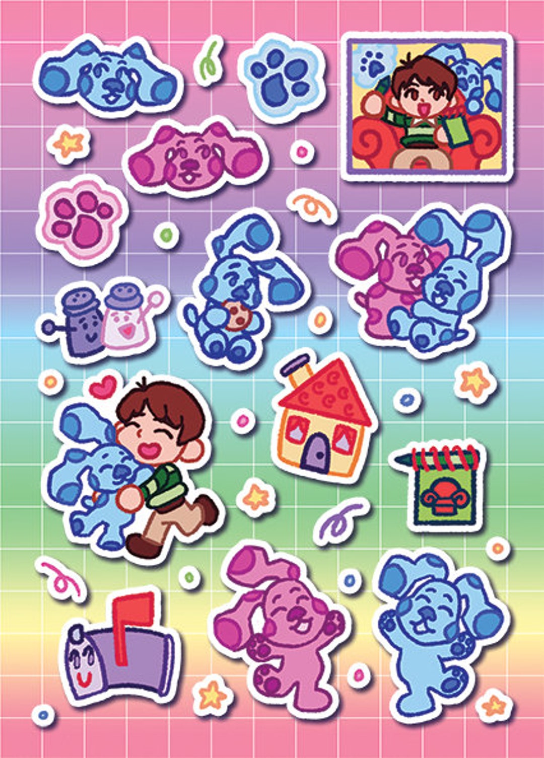 Blue's Clues Sticker Sheet - Etsy