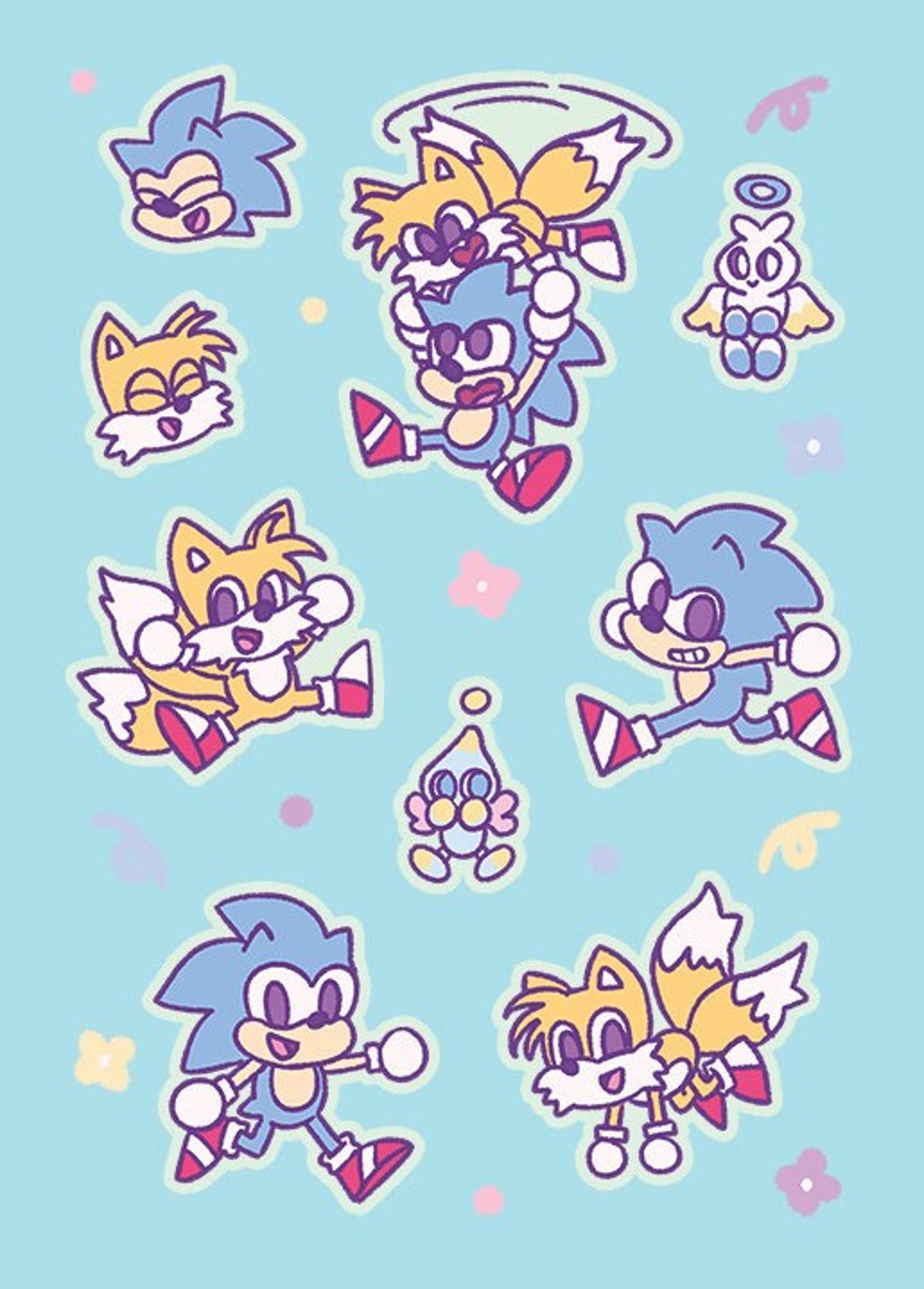 Sonic & Tails Sticker Sheet - Etsy