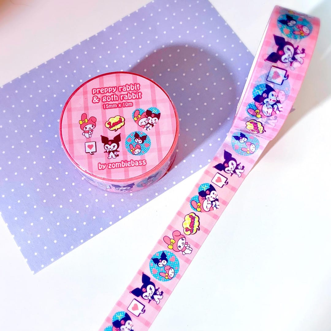 Preppy Rabbit & Goth Rabbit Washi Tape - Etsy