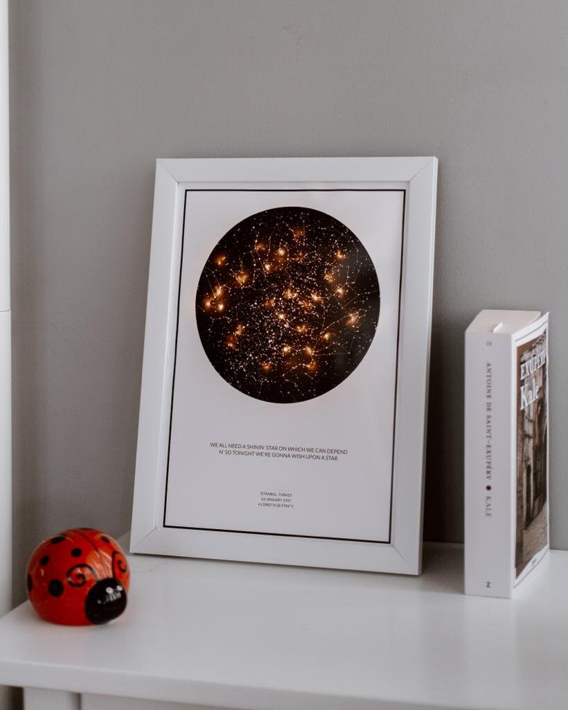 Personalized Star Map-custom Star Map-night Light Star Map-handmade ...