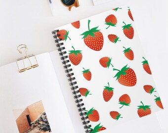 Strawberry Spiral Notebook - Etsy