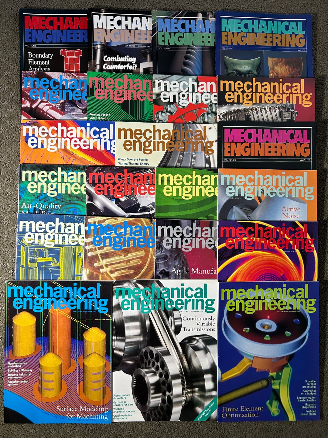 Mechanical Engineering Magazine 1993-1994 Issues Lot of 22 Vintage ...