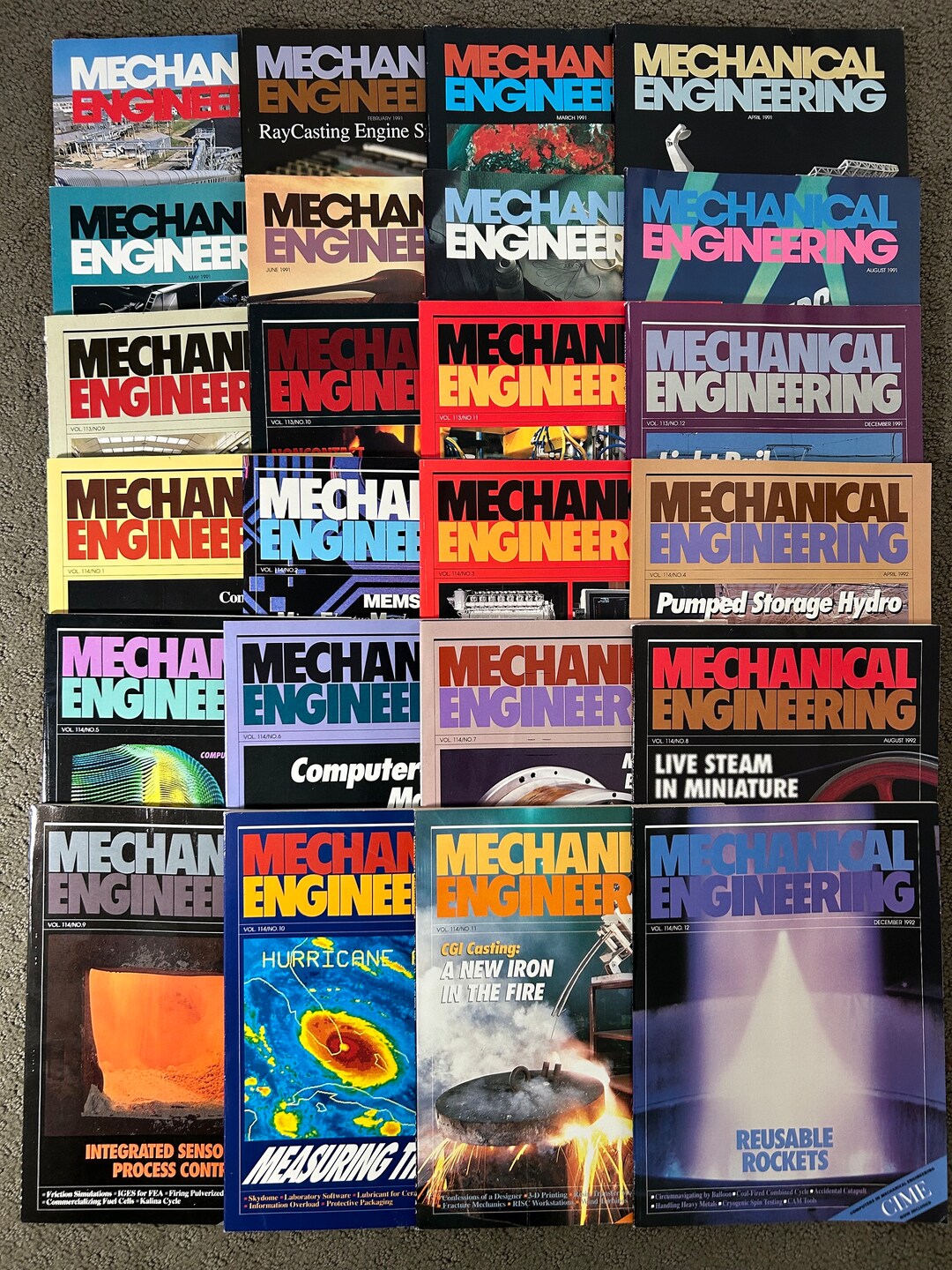 Mechanical Engineering Magazine 1991-1992 Issues Lot of 24 Vintage ...