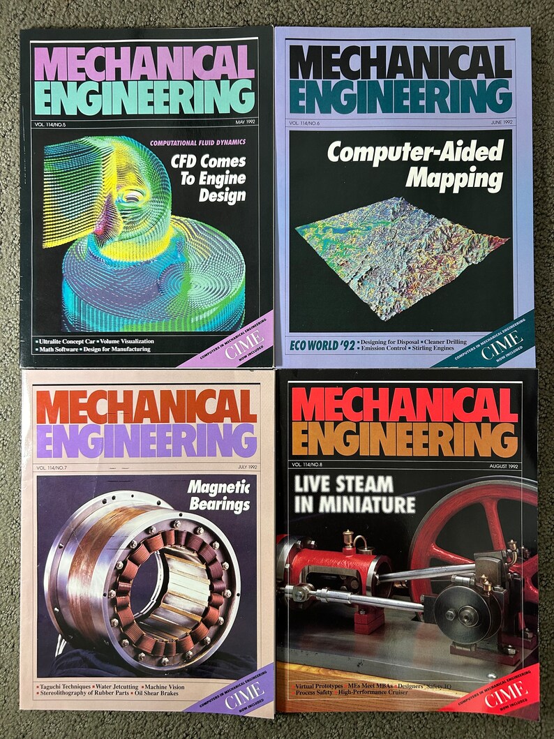 Mechanical Engineering Magazine 1991-1992 Issues Lot of 24 Vintage ...