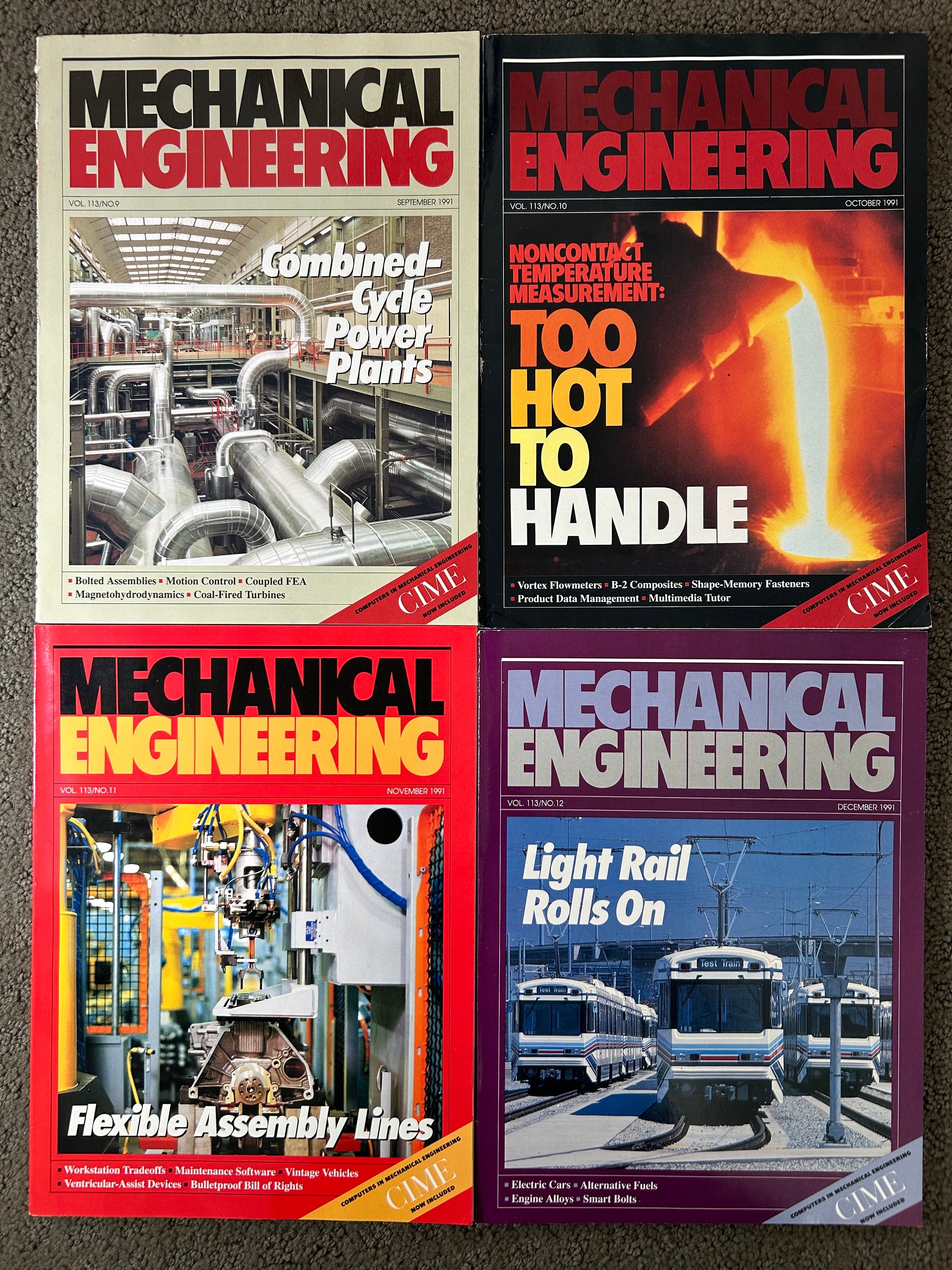 Mechanical Engineering Magazine 1991-1992 Issues Lot of 24 Vintage ...