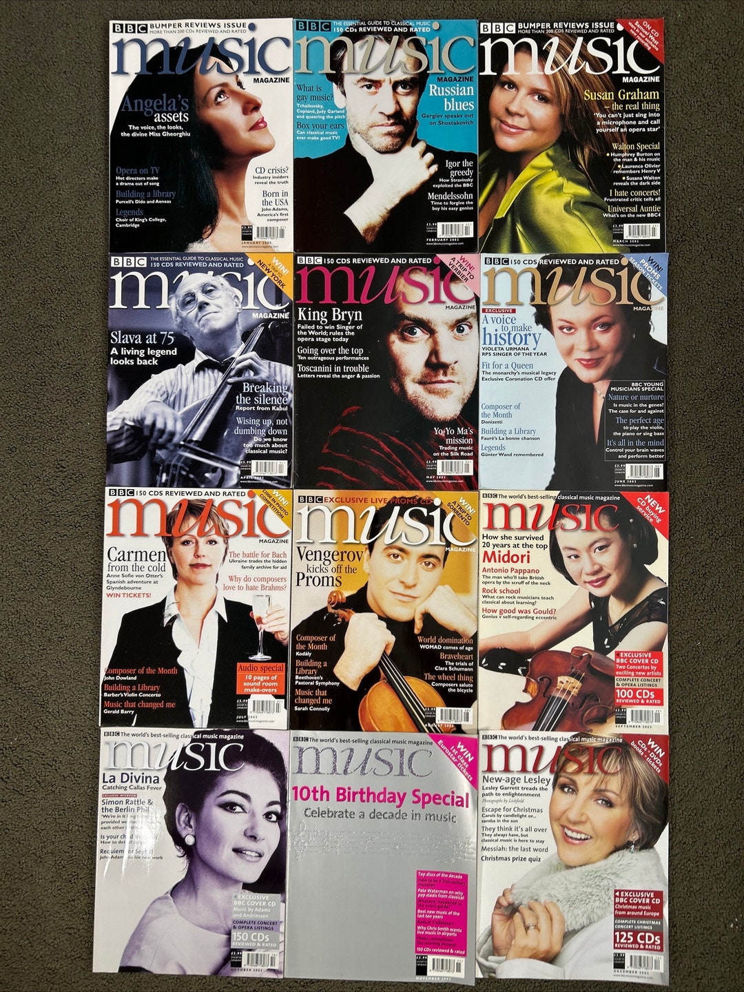 BBC Music Magazine Complete 2002 Issue Lot of 12 Includes 10th Birthday ...