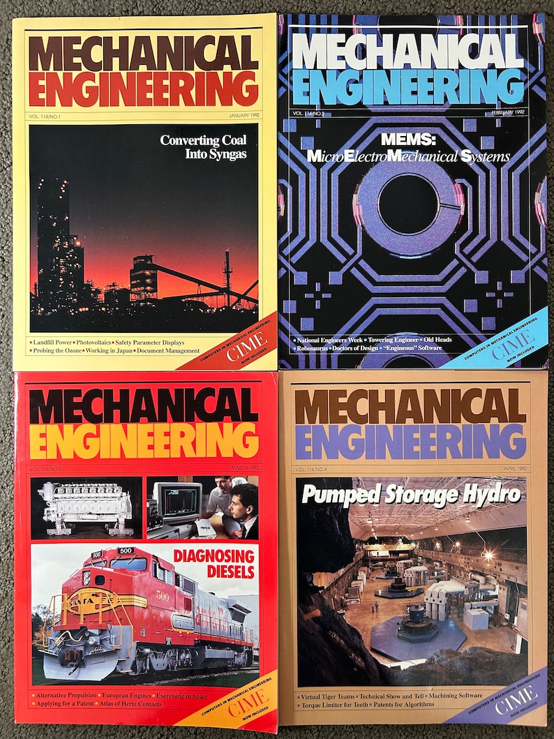 Mechanical Engineering Magazine 1991-1992 Issues Lot of 24 Vintage ...