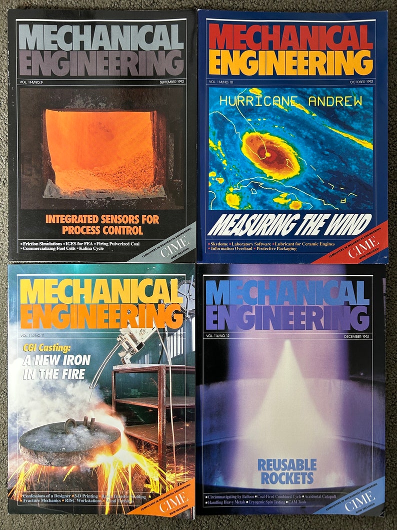 Mechanical Engineering Magazine 1991-1992 Issues Lot of 24 Vintage ...