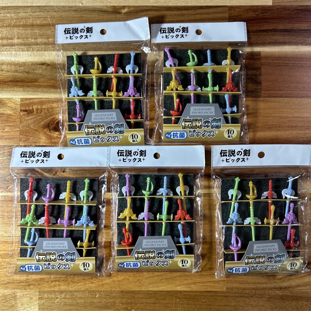 Legendary Sword Food Picks 5 Packs of 10 for Bento Lunch Box Hors D ...