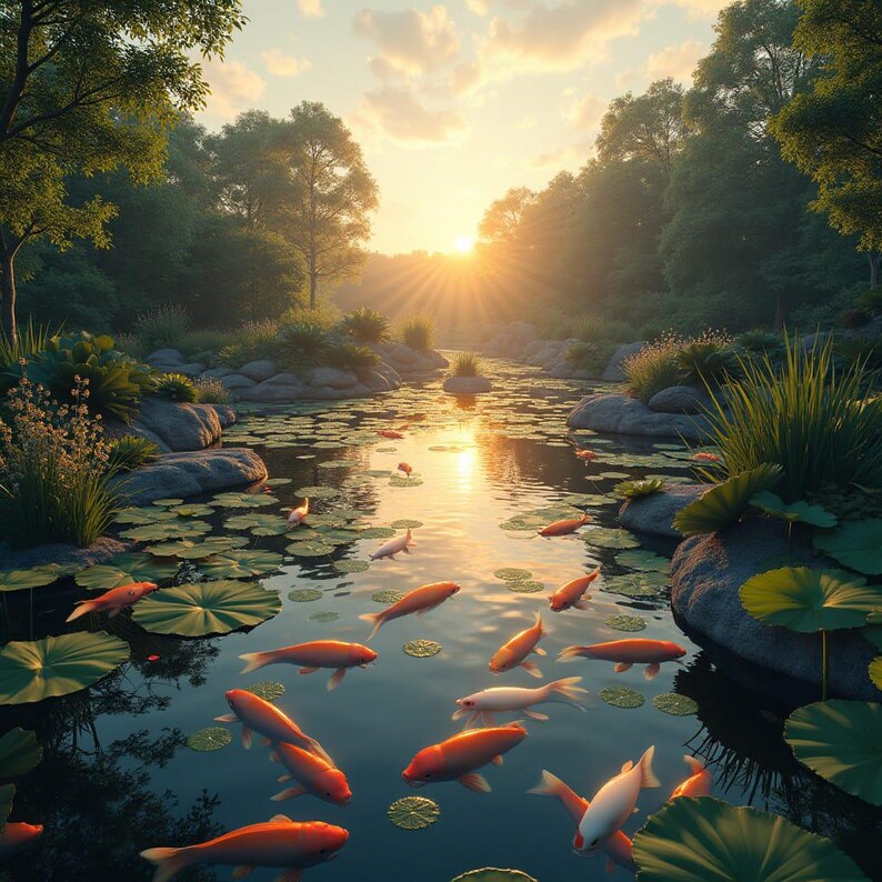Adopt a Koi Fish Pond of Koi Astral Realm Custom Conjure - Etsy