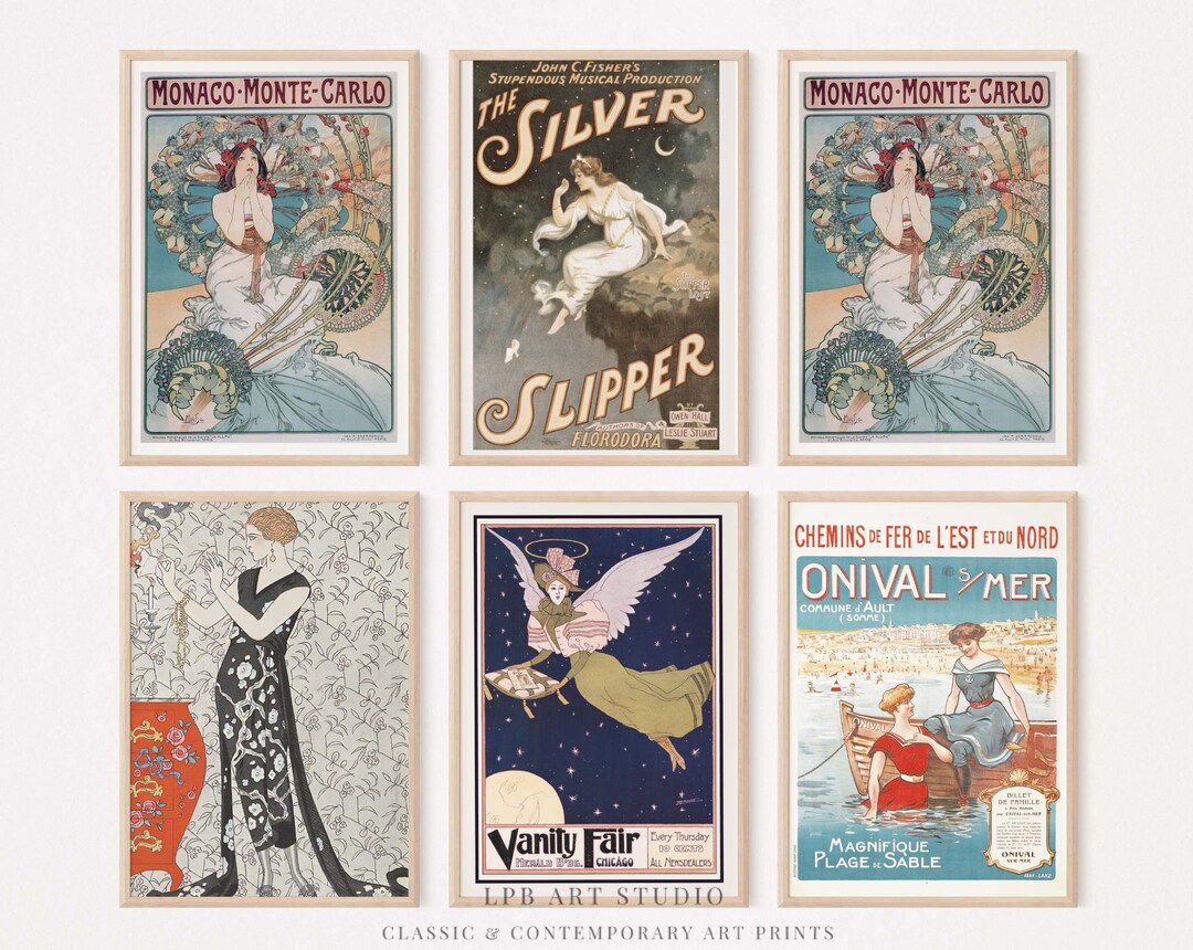 Vintage Fashion Posters Gallery Wall Art French Magazine Wall Art ...