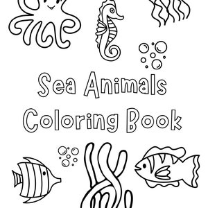 Sea Animals Coloring Book - Etsy