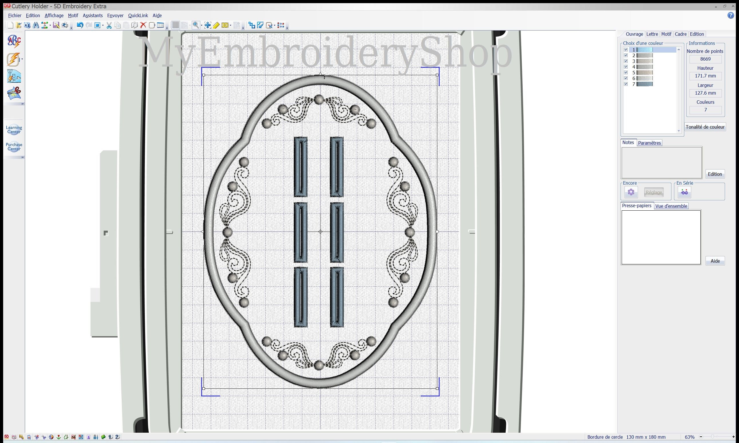 ITH Hoop 5x7 Embroidery Design Cutlery Holder Machine Embroidery ...