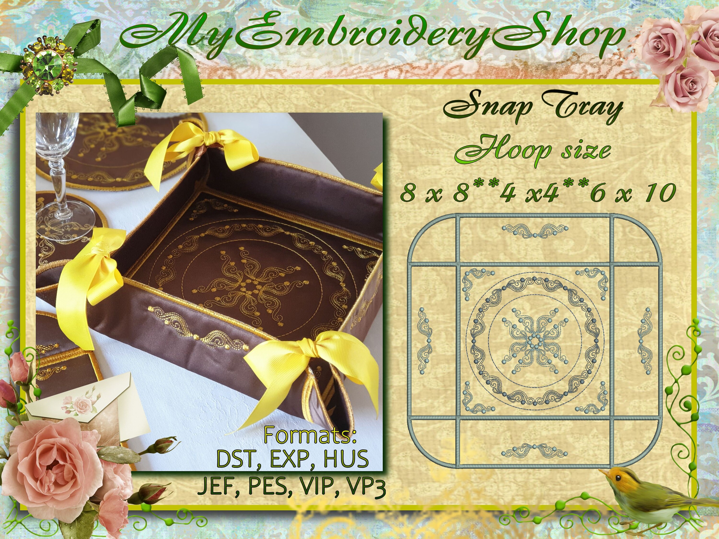 Set - 13 Machine Embroidery Design, Table Setting, Vintage Style, ITH ...