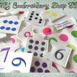 ITH Embroidery Kids in the Hoop 4x4, 8x10 Counting to 10 Felt Number ...