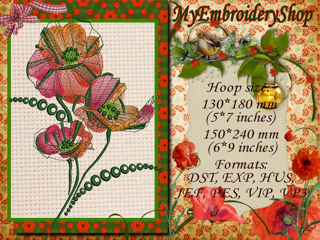 Pink Flower Machine Embroidery Design, Embroidery Flowers, Pink Design ...