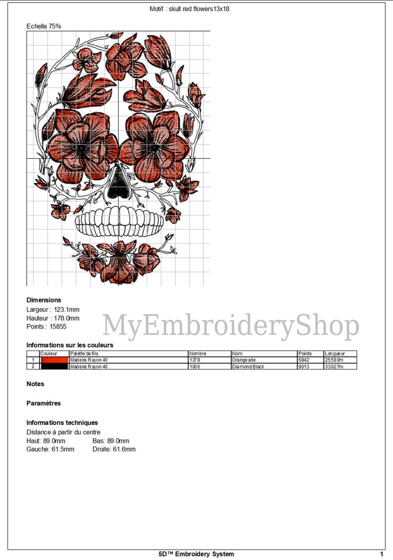 Sugar Skull - Machine Embroidery Design, Sketch Skull Embroidery, Boho ...